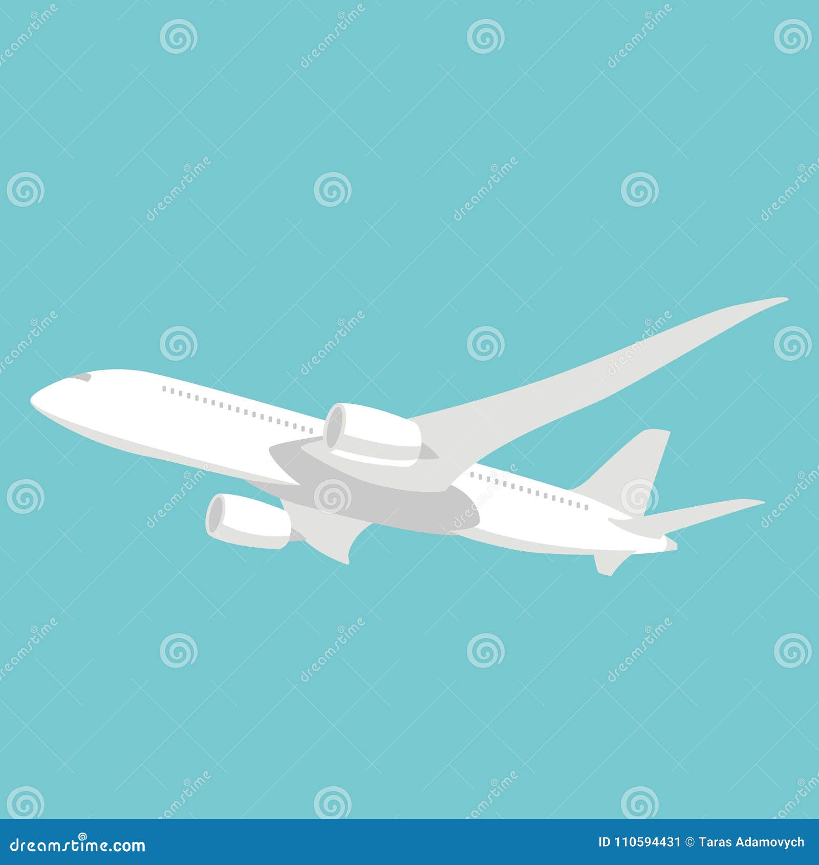 Passenger Plane Vector Illustration Flat Style Profile Stock Vector ...