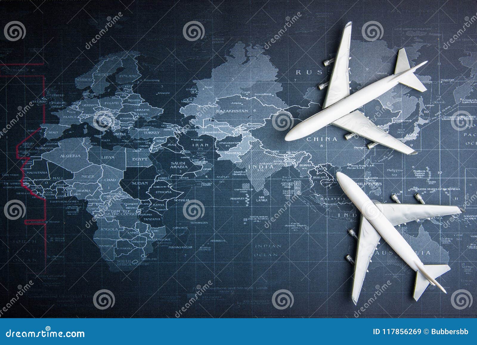 Passenger Plane on the World Map.Business Transportation System Stock ...