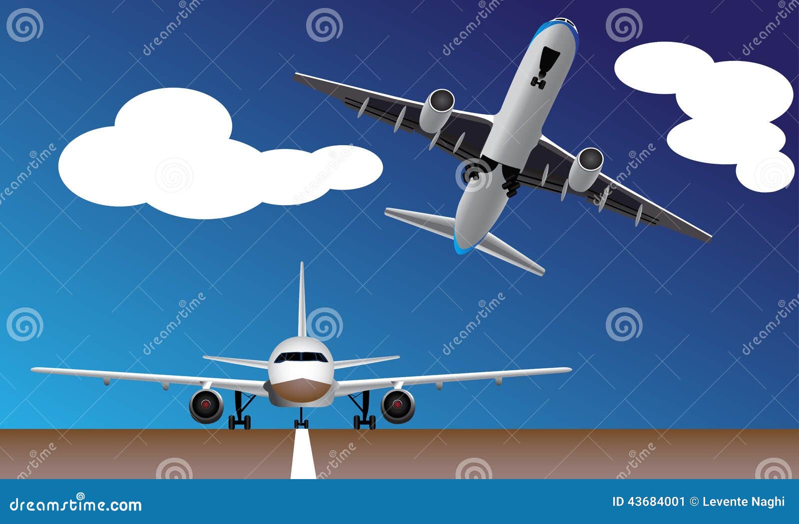 Passenger Planes Avoiding Crash Stock Vector - Illustration of speed ...