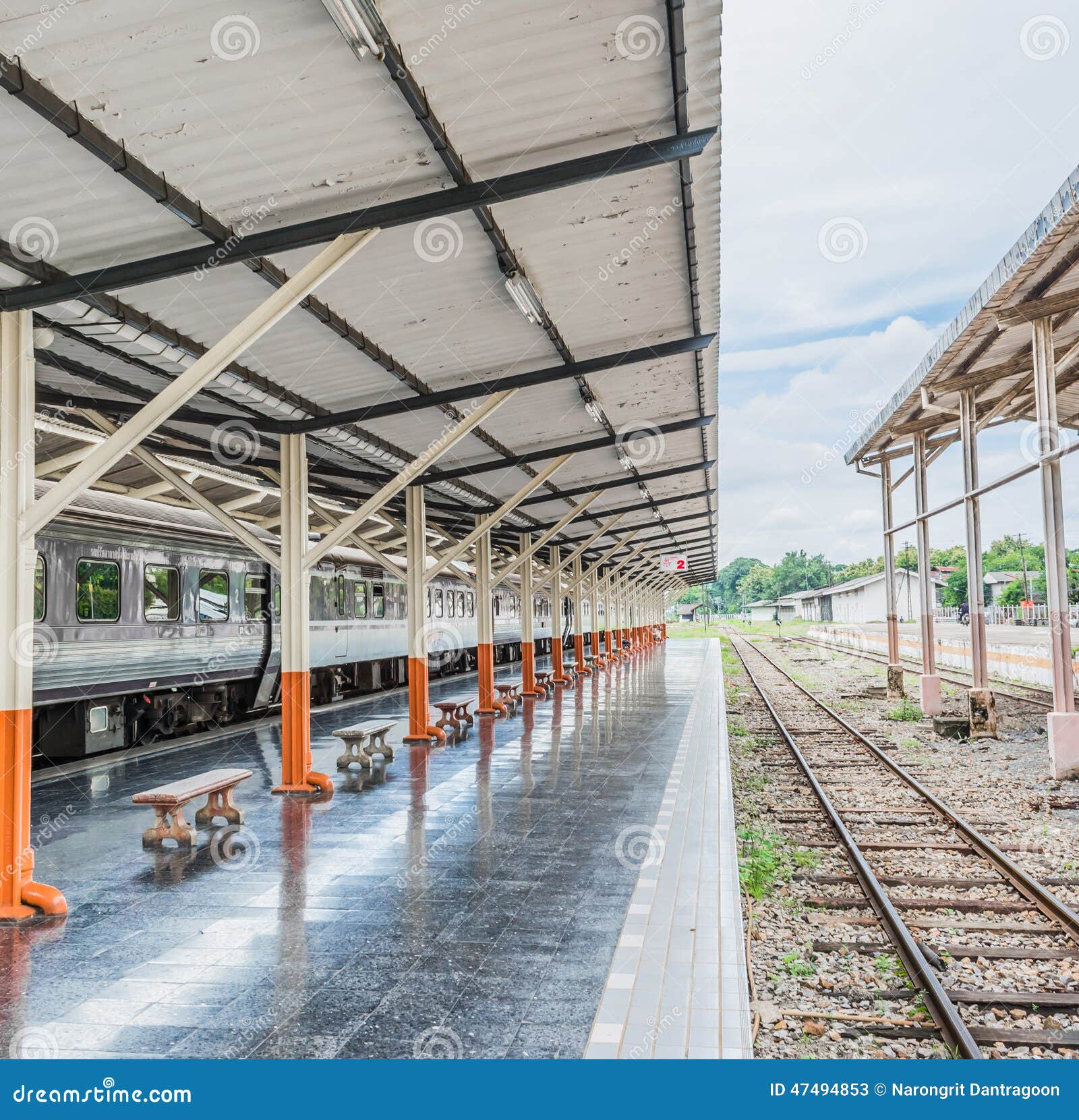 Passenger Platform at the Day on the Railway Station Stock Image ...