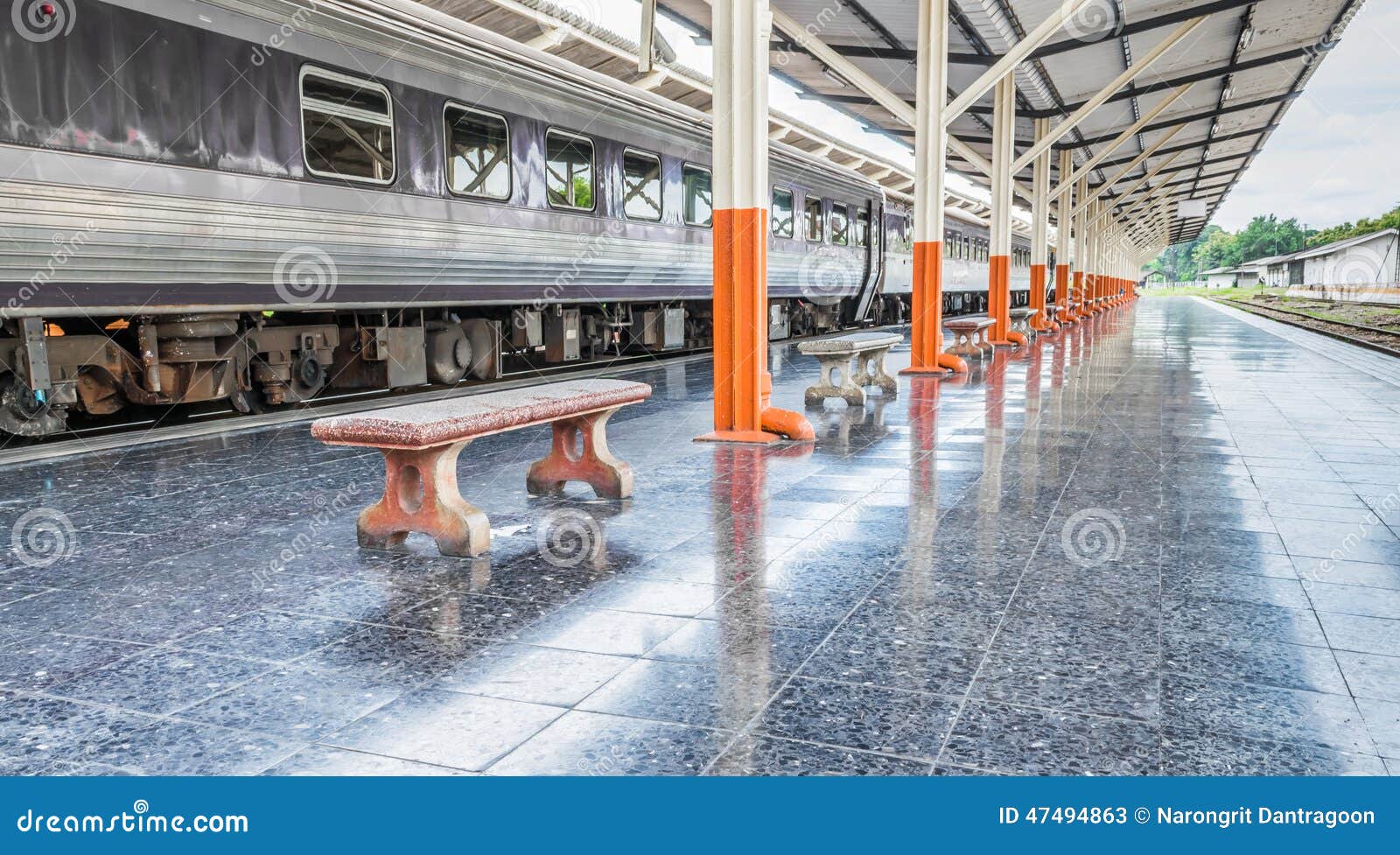 Passenger Platform at the Day on the Railway Station Stock Image ...
