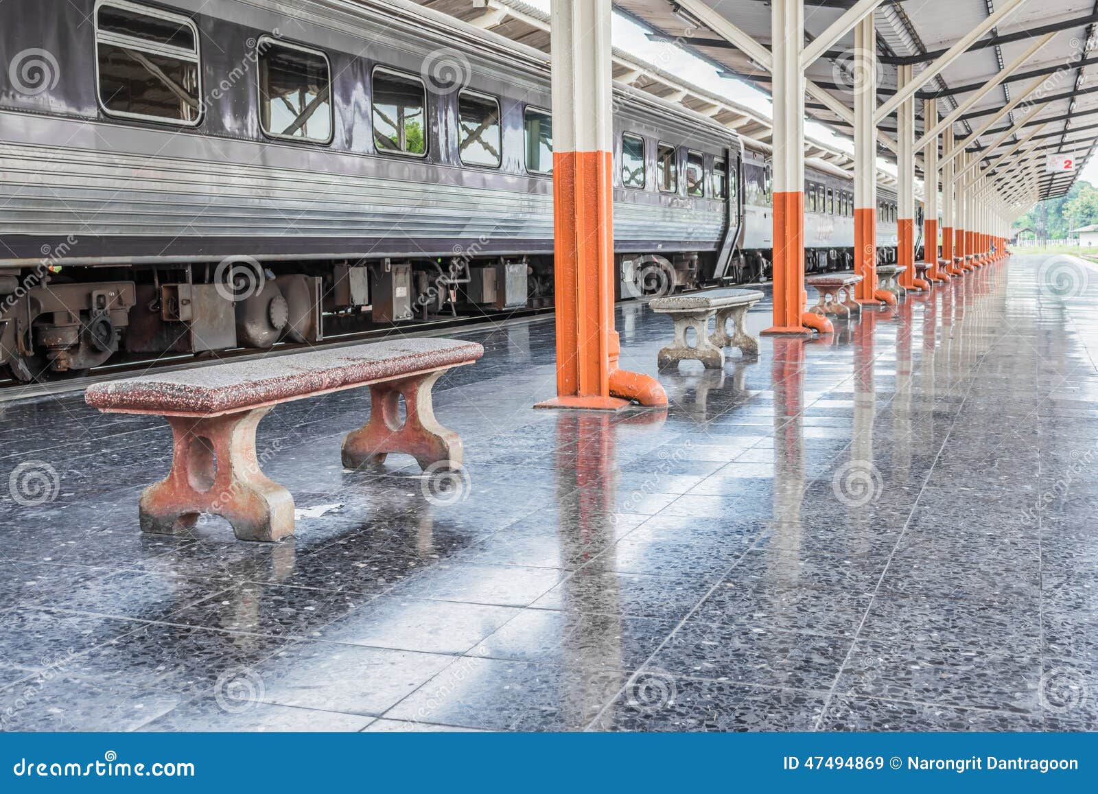 Passenger Platform at the Day on the Railway Station Stock Image ...