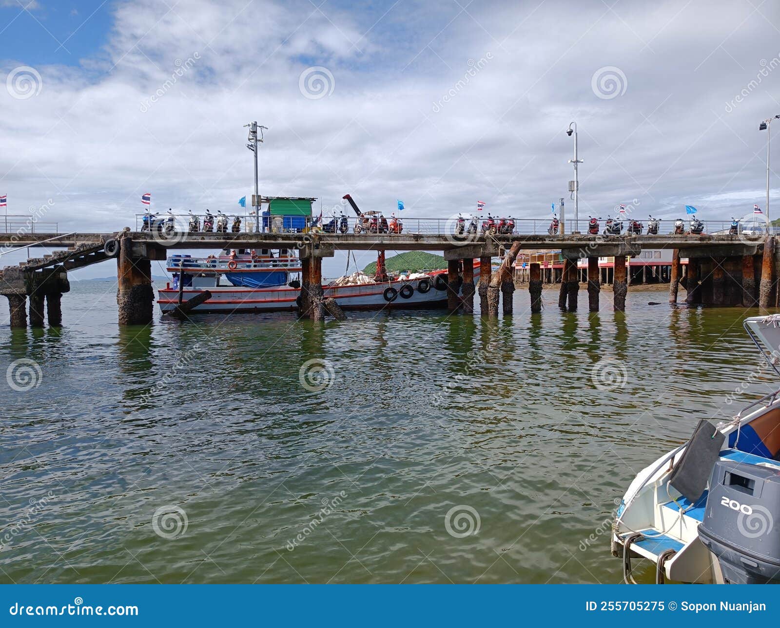 Passenger Port Bridge between the Islands. Wharf Stock Image - Image of ...