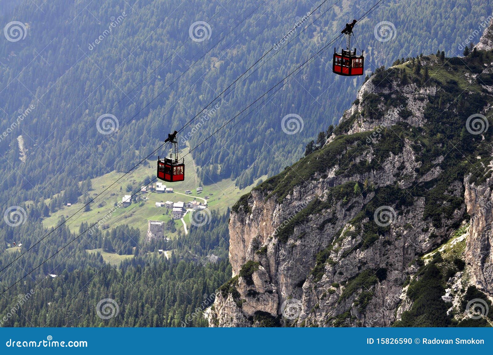 Passenger ropeway stock photo. Image of alpine, chasm - 15826590