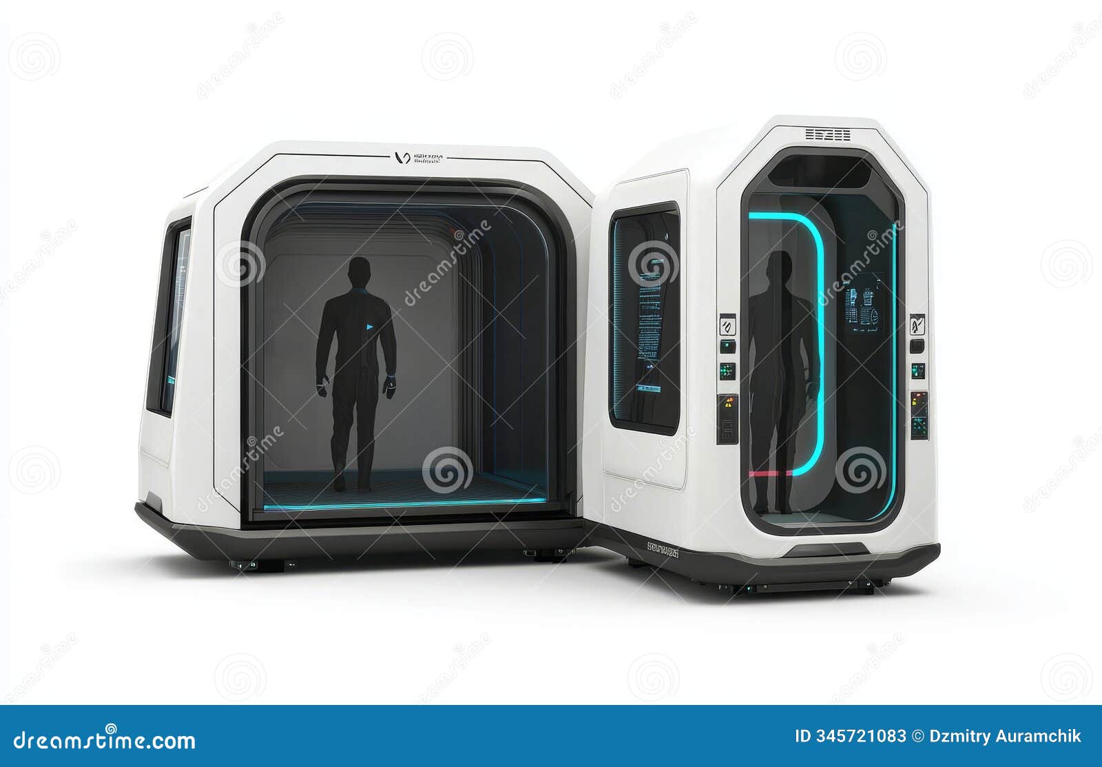 Passenger Security Gates at Airports or Walk-through Scanners Stock ...