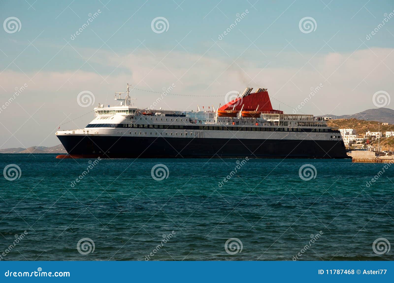 Passenger Ship Arrived in the Port of Destination Stock Photo - Image ...