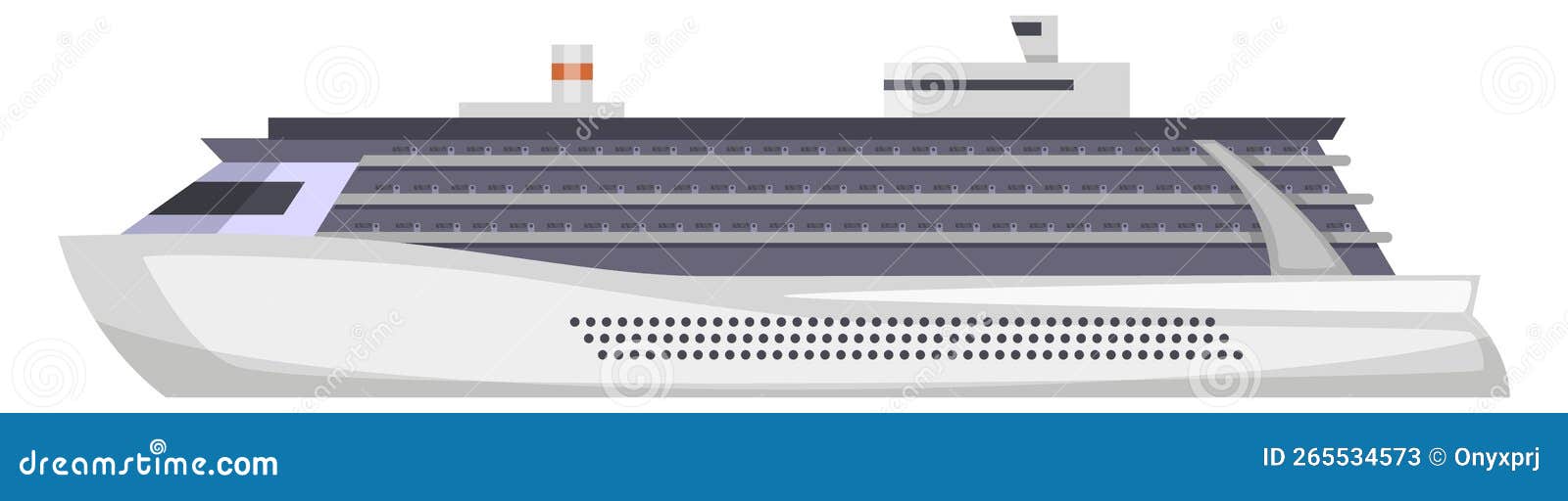 Passenger Ship Cartoon Icon. Cruiser Side View Stock Vector ...