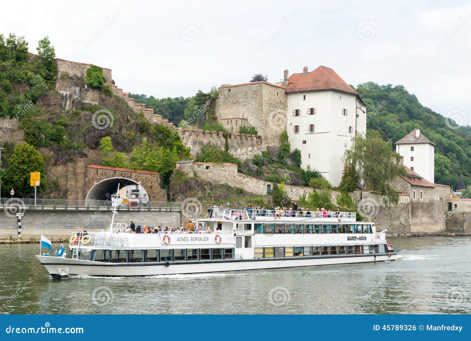 Passenger Ship on the Danube River in Passau Editorial Photo - Image of ...