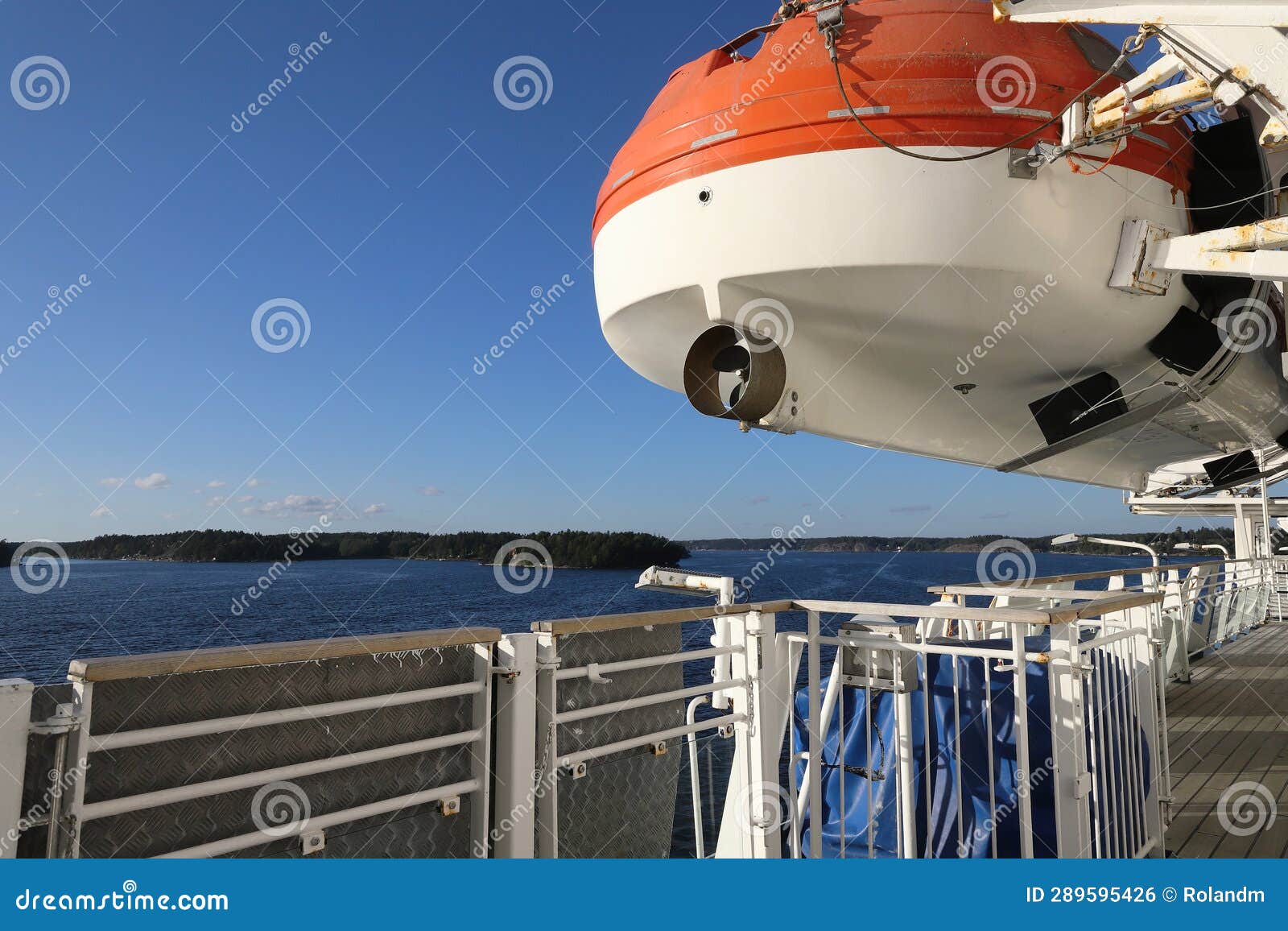 Passenger ship deck view stock photo. Image of ferry - 289595426