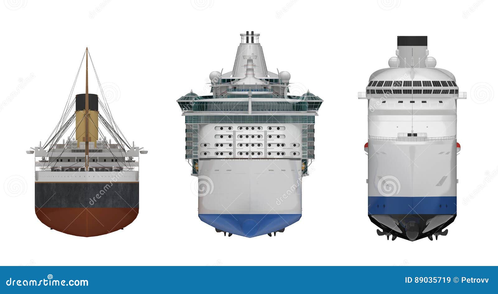 Passenger Ship Front View Isolated on White 3d Rendering Stock ...