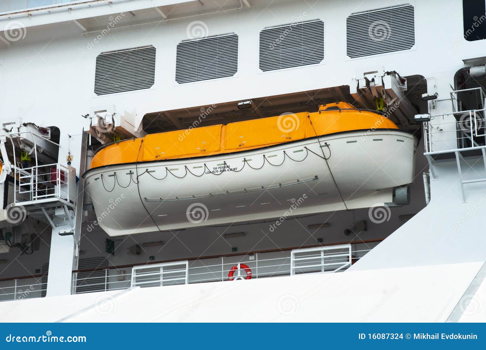 Passenger ship life boat stock photo. Image of voyage - 16087324