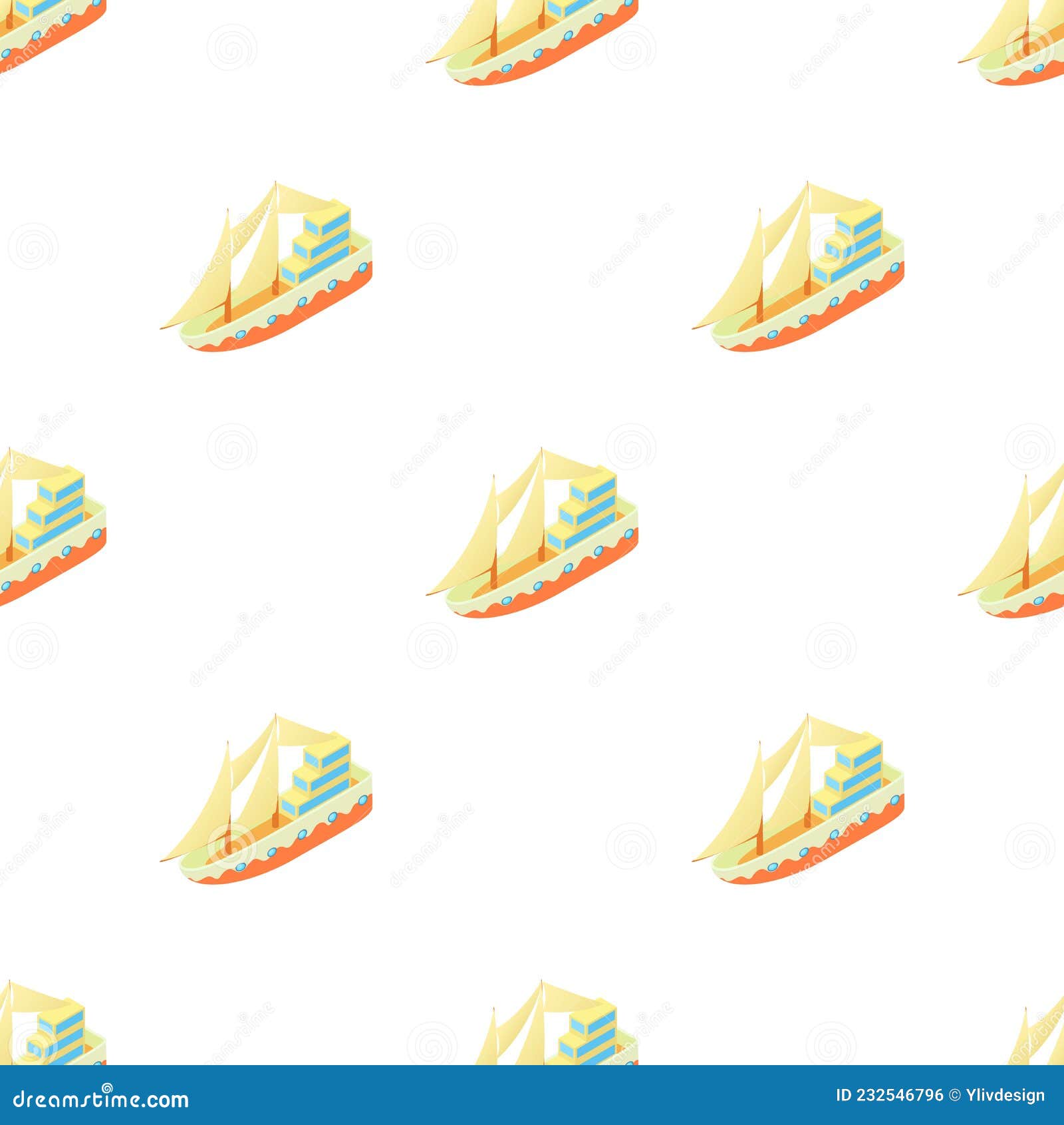 Passenger Ship Pattern Seamless Vector Stock Vector - Illustration of ...