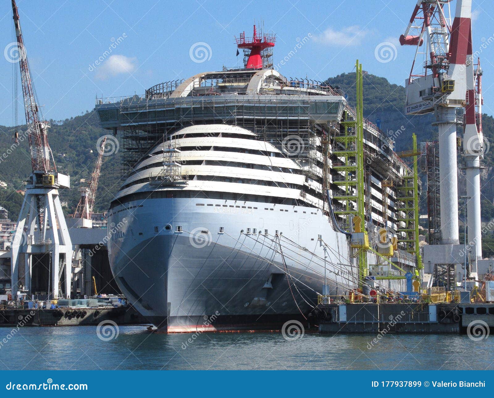 Passenger Ship Under Construction Inside the Genoa Sestri Ponente ...