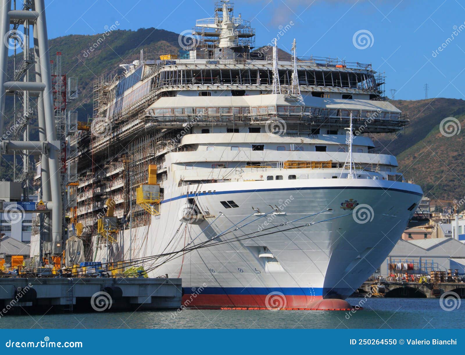 Passenger Ship Under Construction Inside the Genoa Sestri Ponente ...