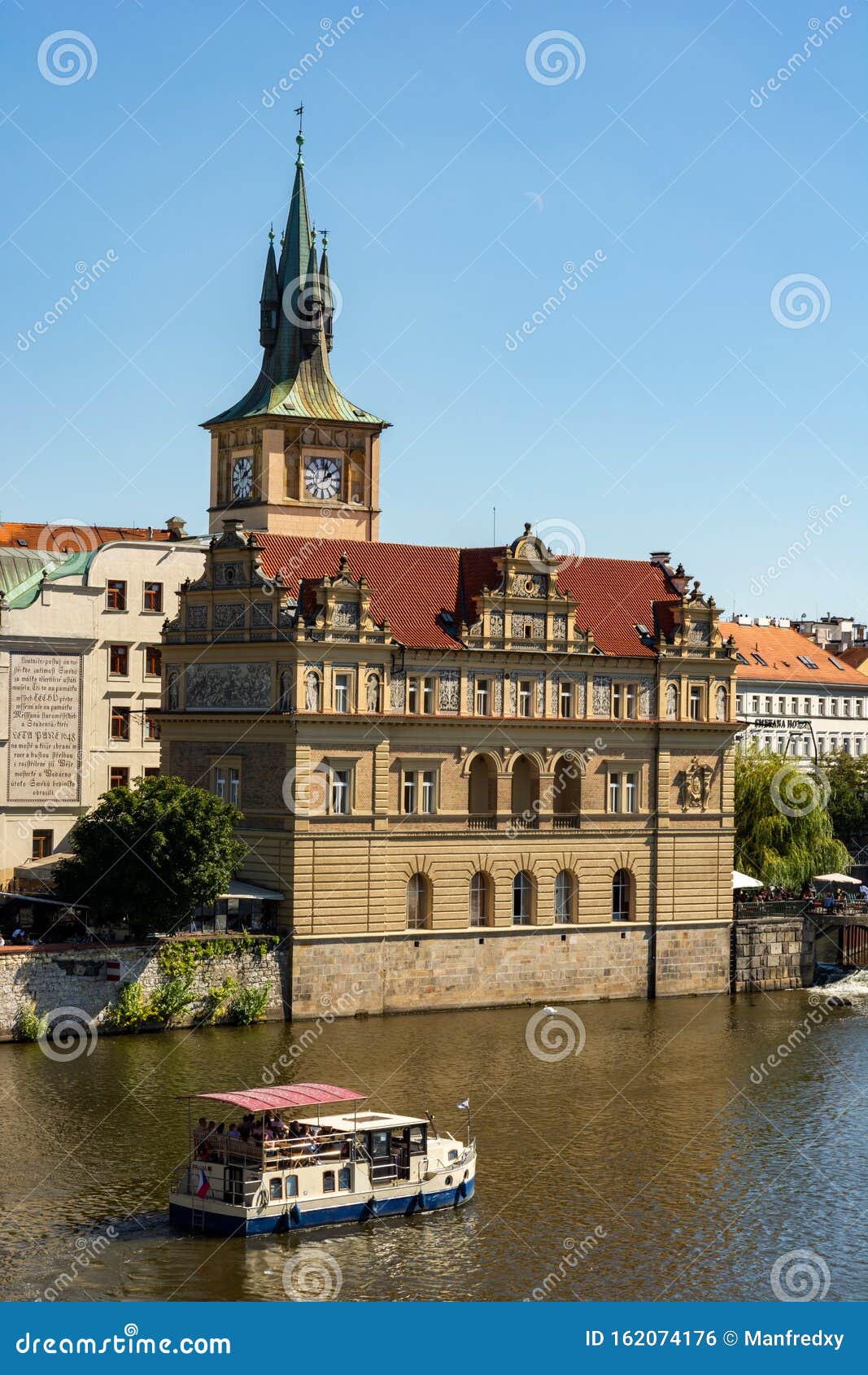Passenger Ship on the Vltava River in Prague Editorial Photo - Image of ...