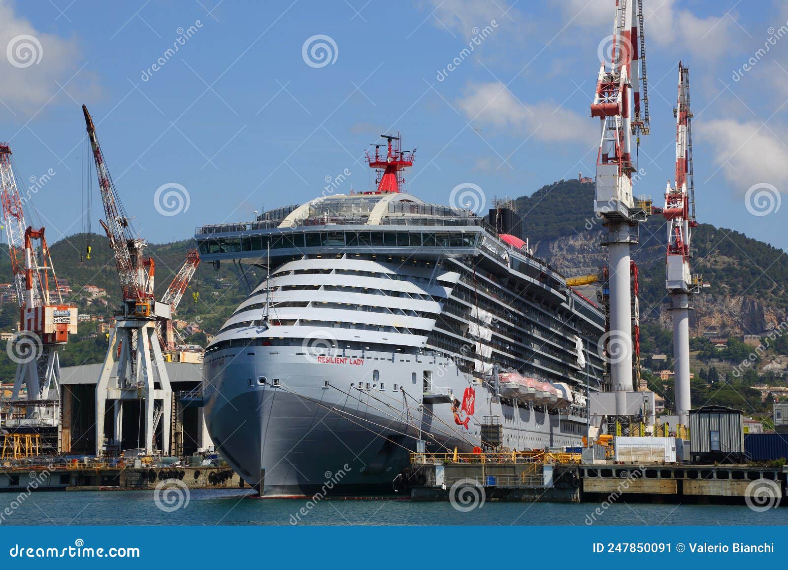 Passenger Ships Under Construction within the Shipyards of Genoa Sestri ...