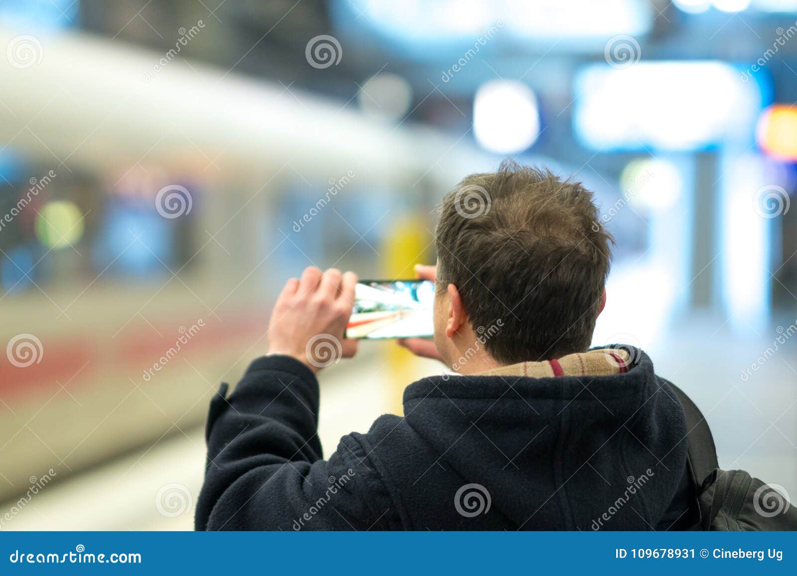 Taking Photos at Train Station Stock Image - Image of platform, arrival ...