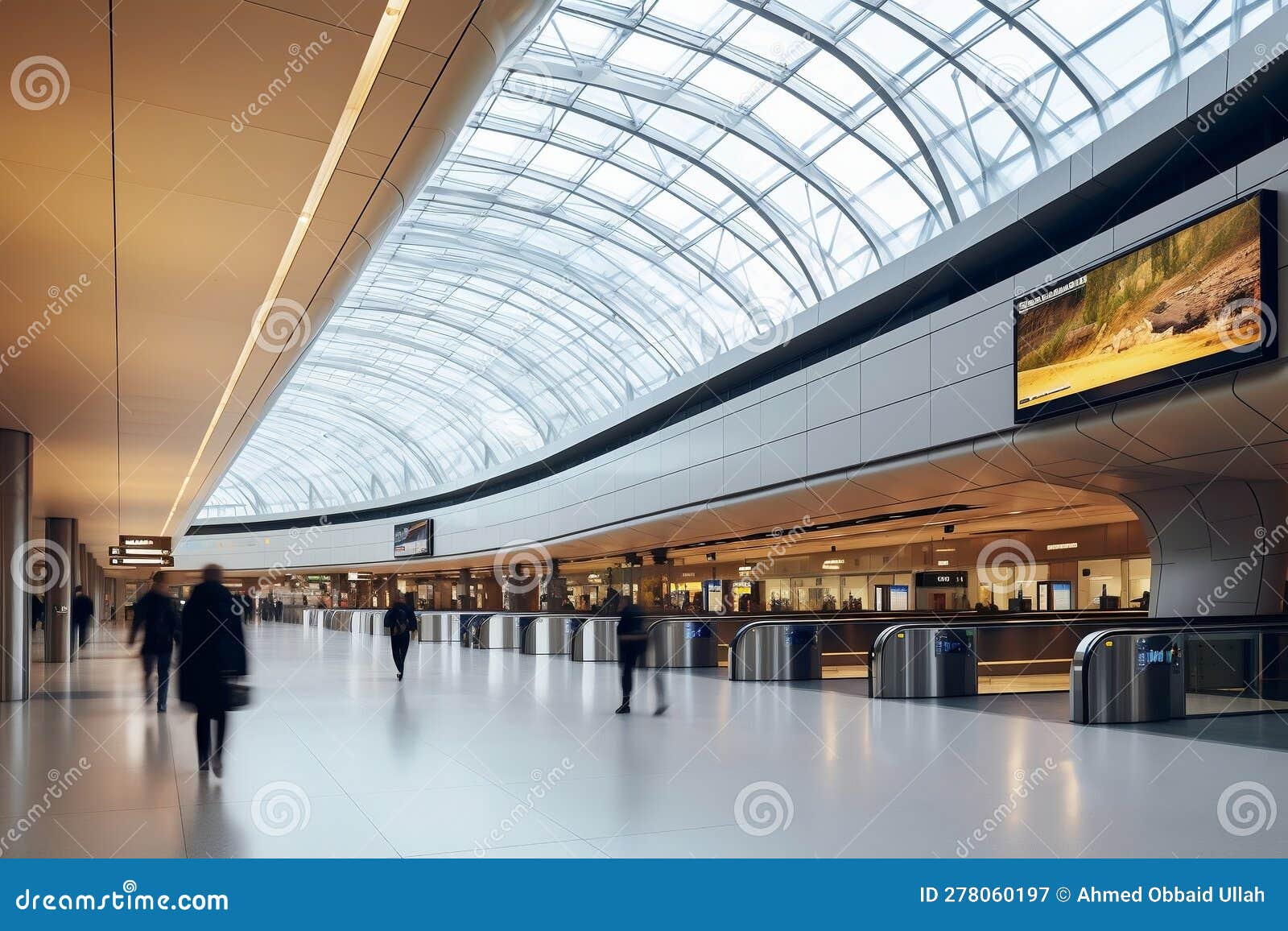 Passenger Terminal Digital Signage. Generative AI Stock Illustration ... Passenger Terminal Digital Signage. Generative AI Stock Illustration ...