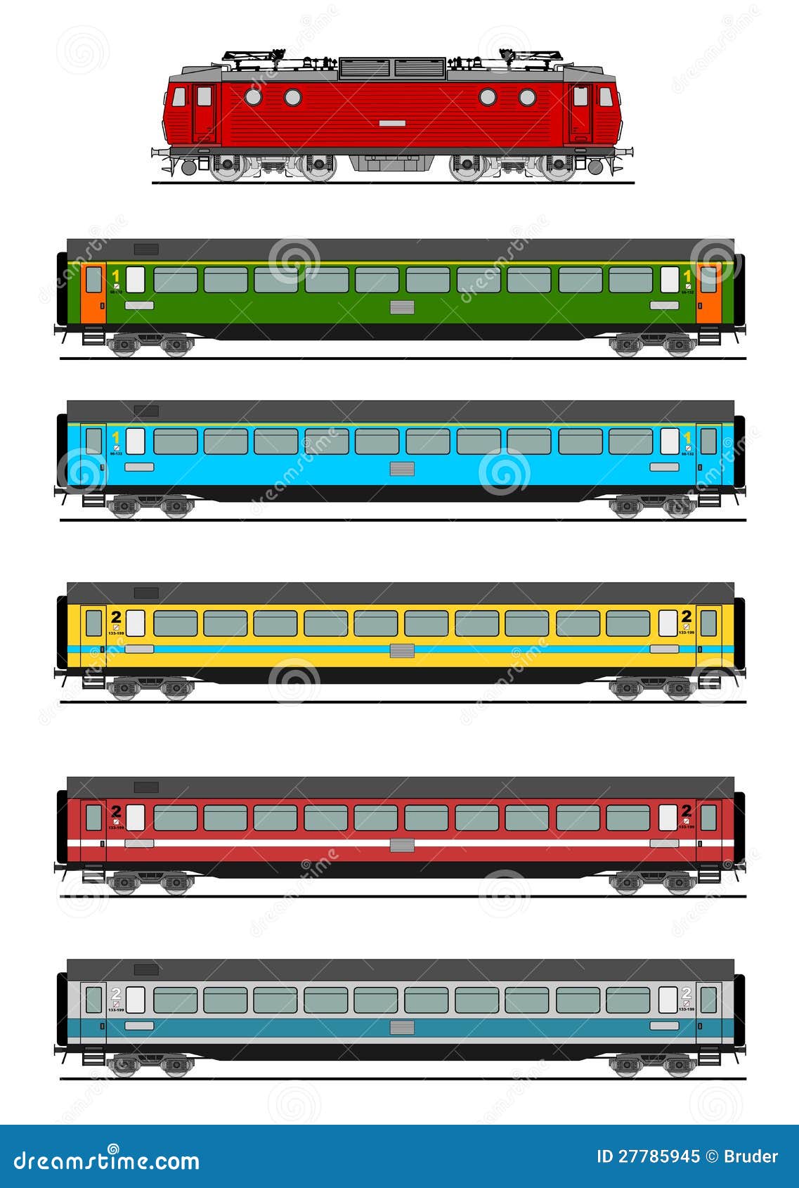 Passenger train stock vector. Illustration of class, journey - 27785945