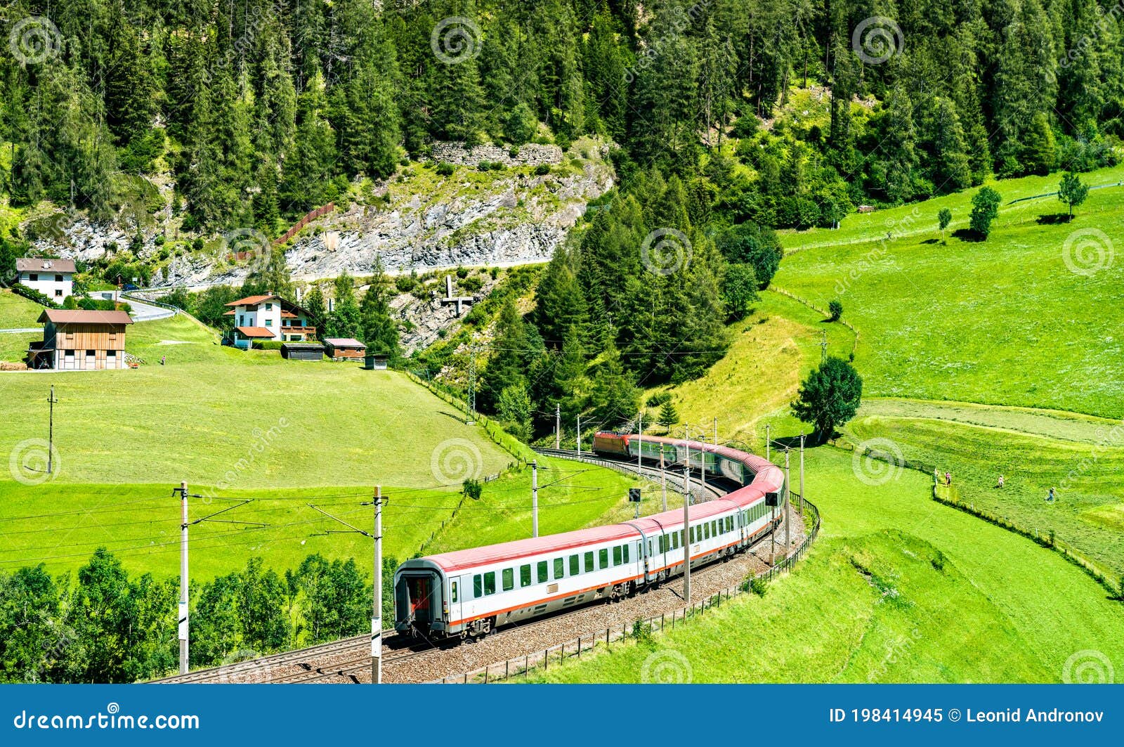 Passenger Train at the Brenner Railway in Austria Stock Image - Image ...