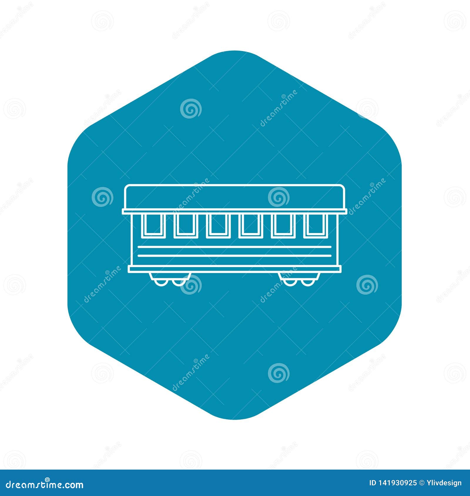 Passenger Train Car Icon, Outline Style Stock Vector - Illustration of ...