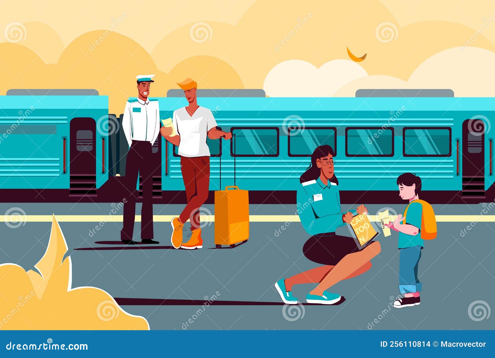 Train In Flat Style. Vector Illustration Of Modern High-speed Train ...