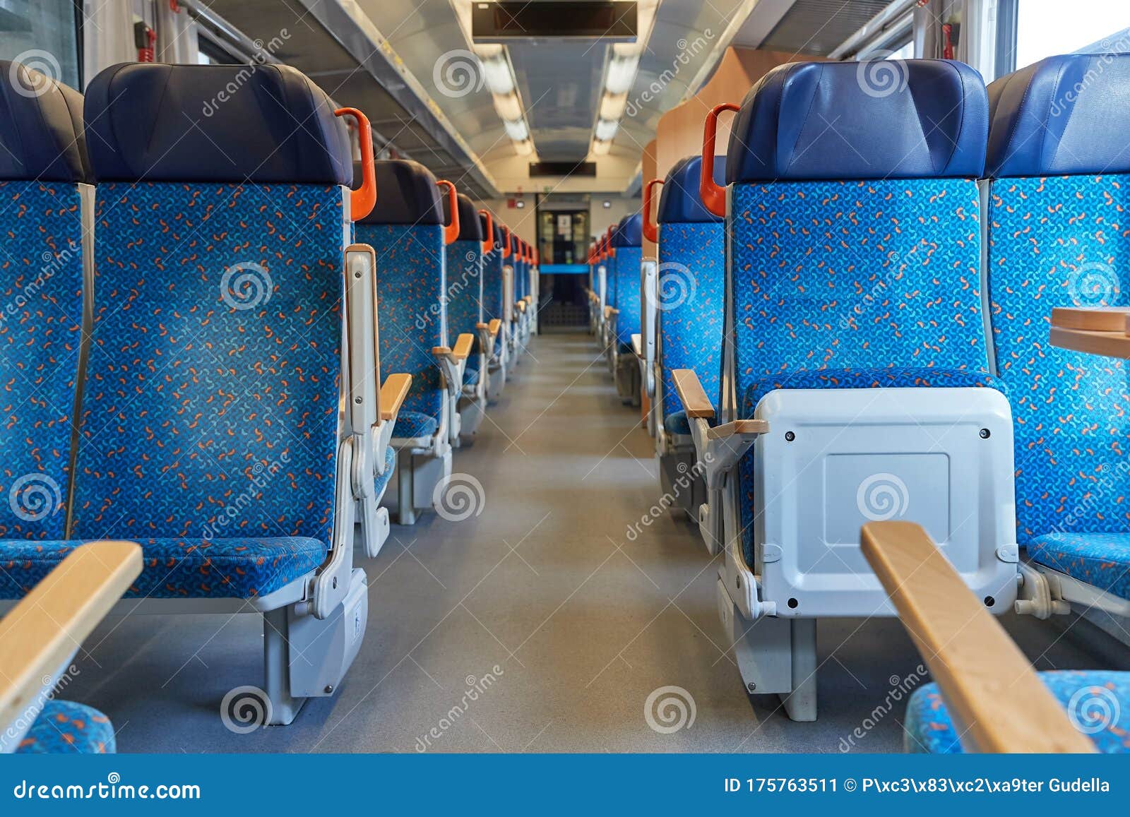 Passenger Train interior stock image. Image of inside - 175763511