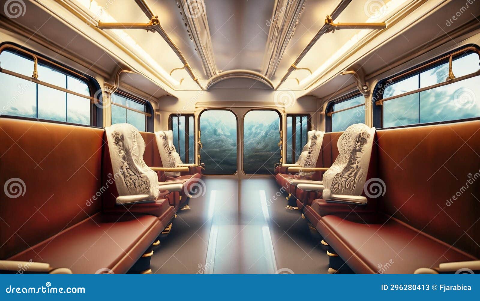 Passenger train interior stock illustration. Illustration of screenshot ...