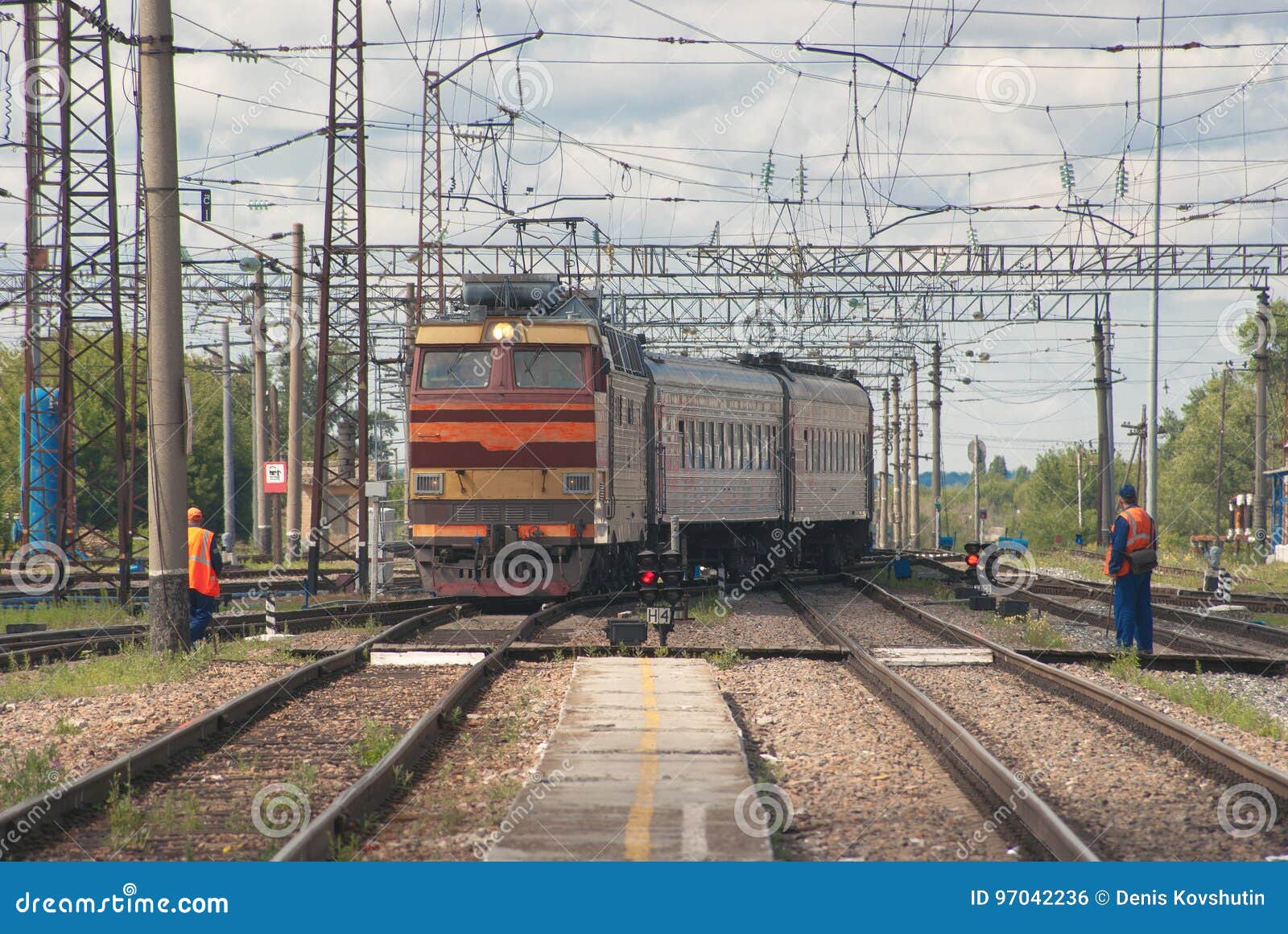 A Passenger Train from Moscow Arrives on the Platform of the Railway ...