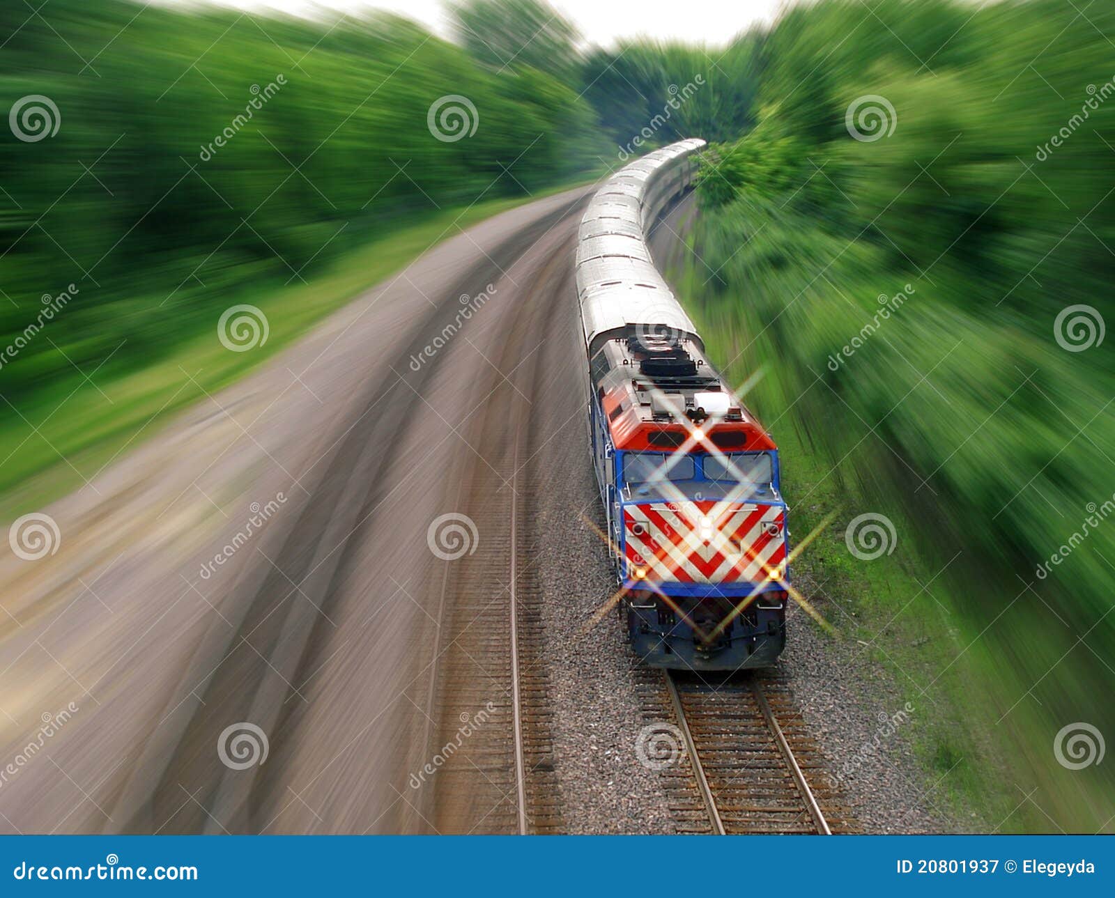 Passenger Train with Motion Blur Stock Image - Image of long, commuting ...