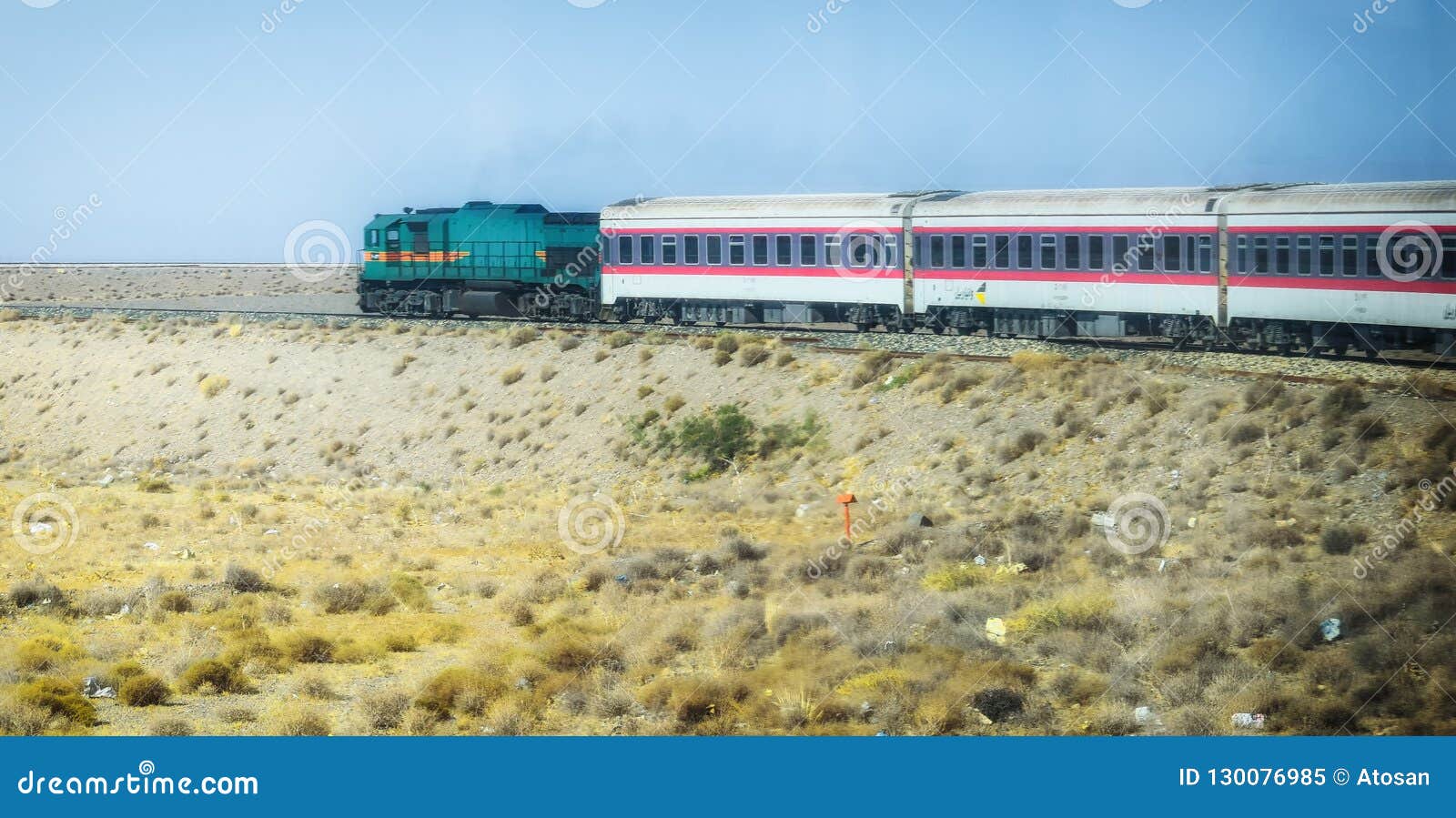 Passenger Train Near Yazd, Iran Stock Image - Image of tourism, travel ...