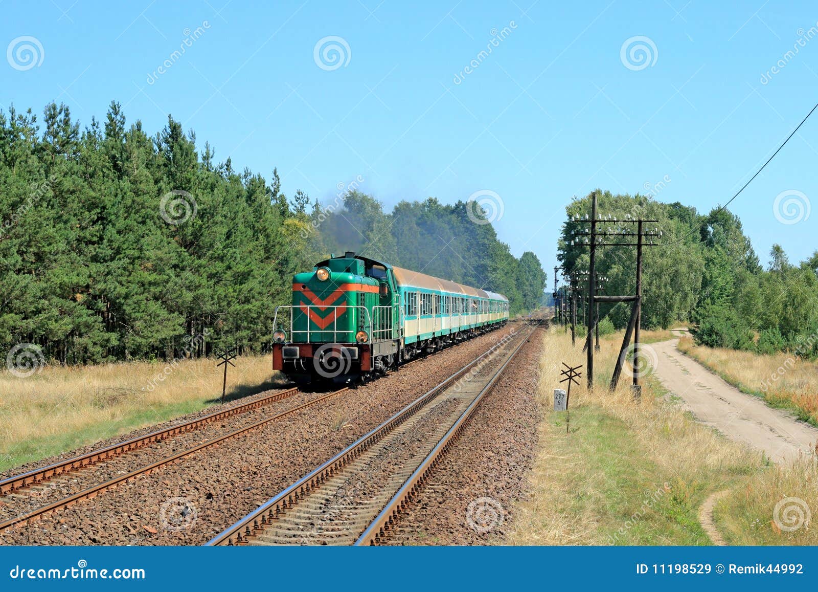 Passenger Train Passing through Countryside Stock Image - Image of ...