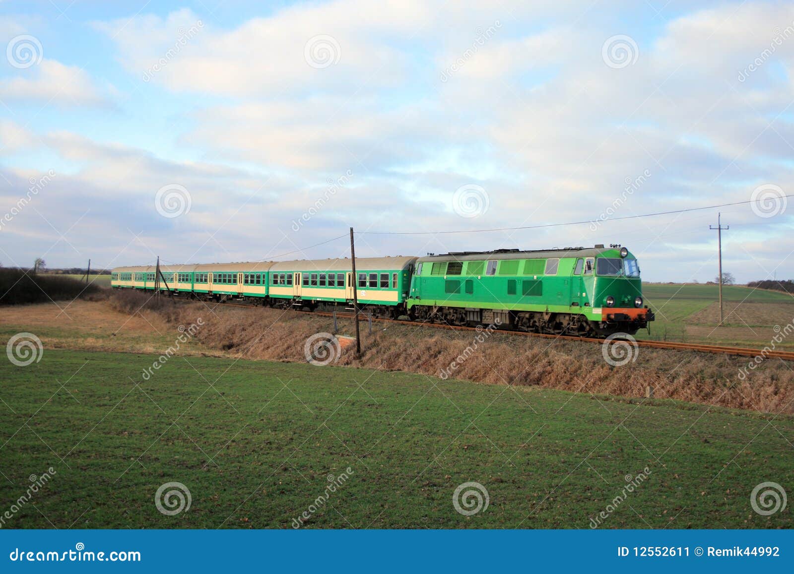 Passenger Train Passing through Countryside Stock Image - Image of ...