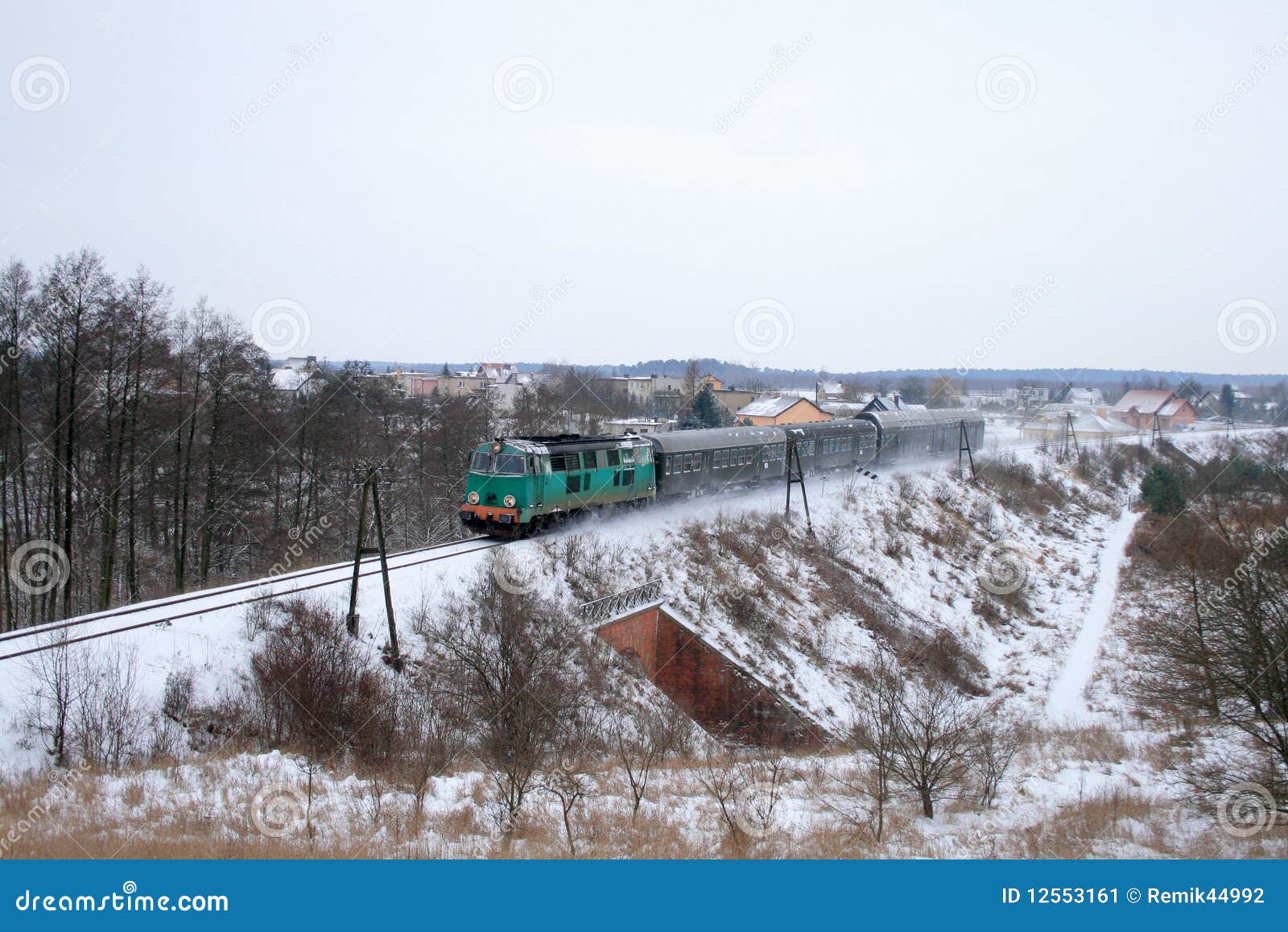 Passenger Train Passing through Countryside Stock Image - Image of ...
