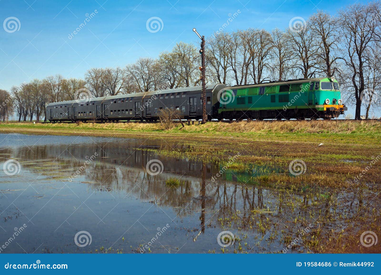 Passenger Train Passing through Countryside Stock Photo - Image of ...