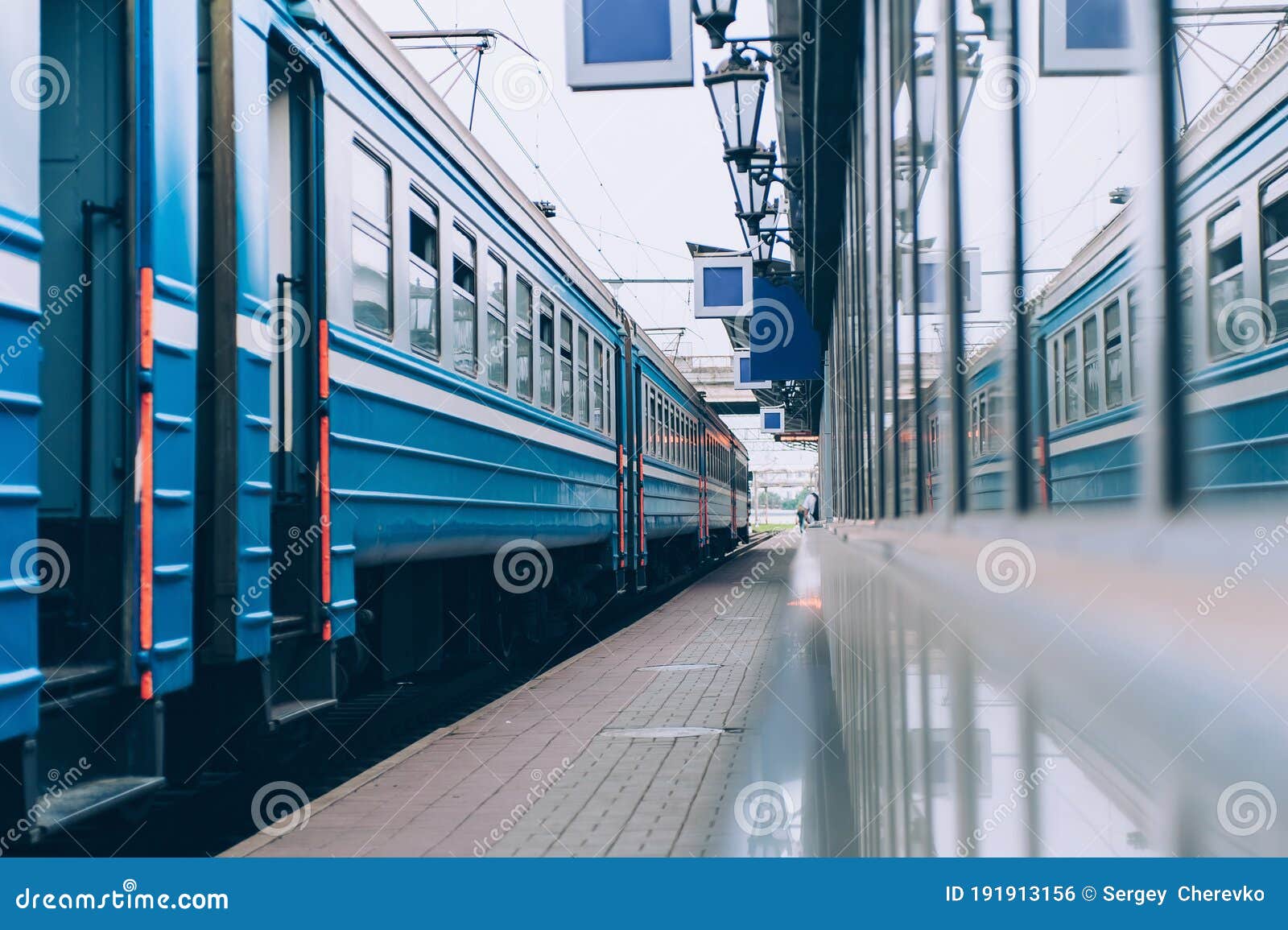 Passenger Train on the Platform of the Railway Station Stock Photo ...