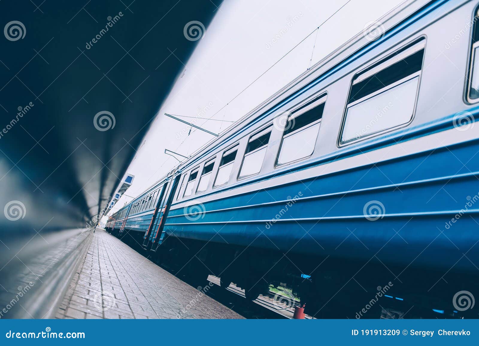 Passenger Train on the Platform of the Railway Station Stock Image ...