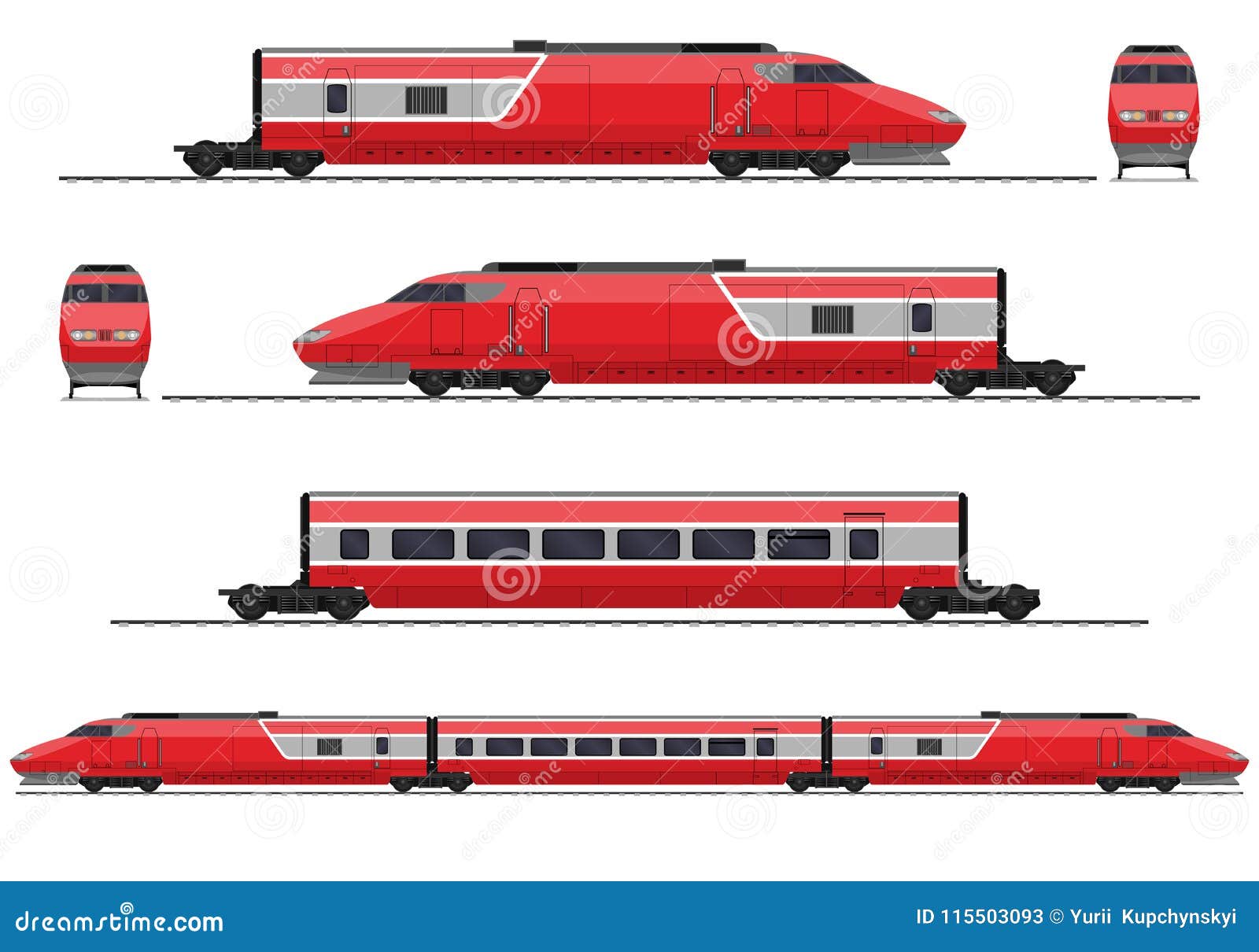 Passenger Train. Railway Carriage Stock Illustration - Illustration of ...