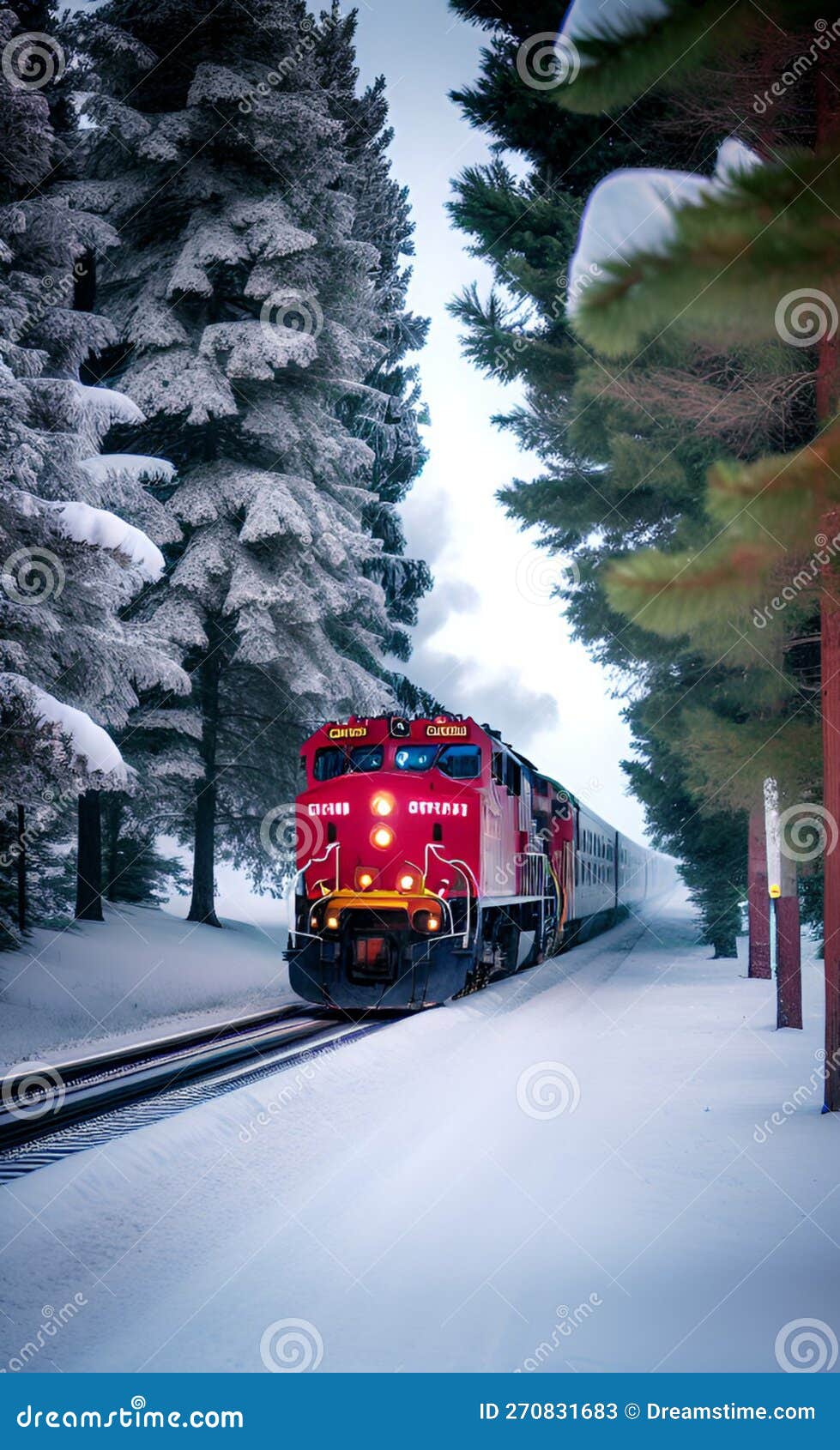 Passenger Train in Snow Background Stock Image - Image of electricity ...