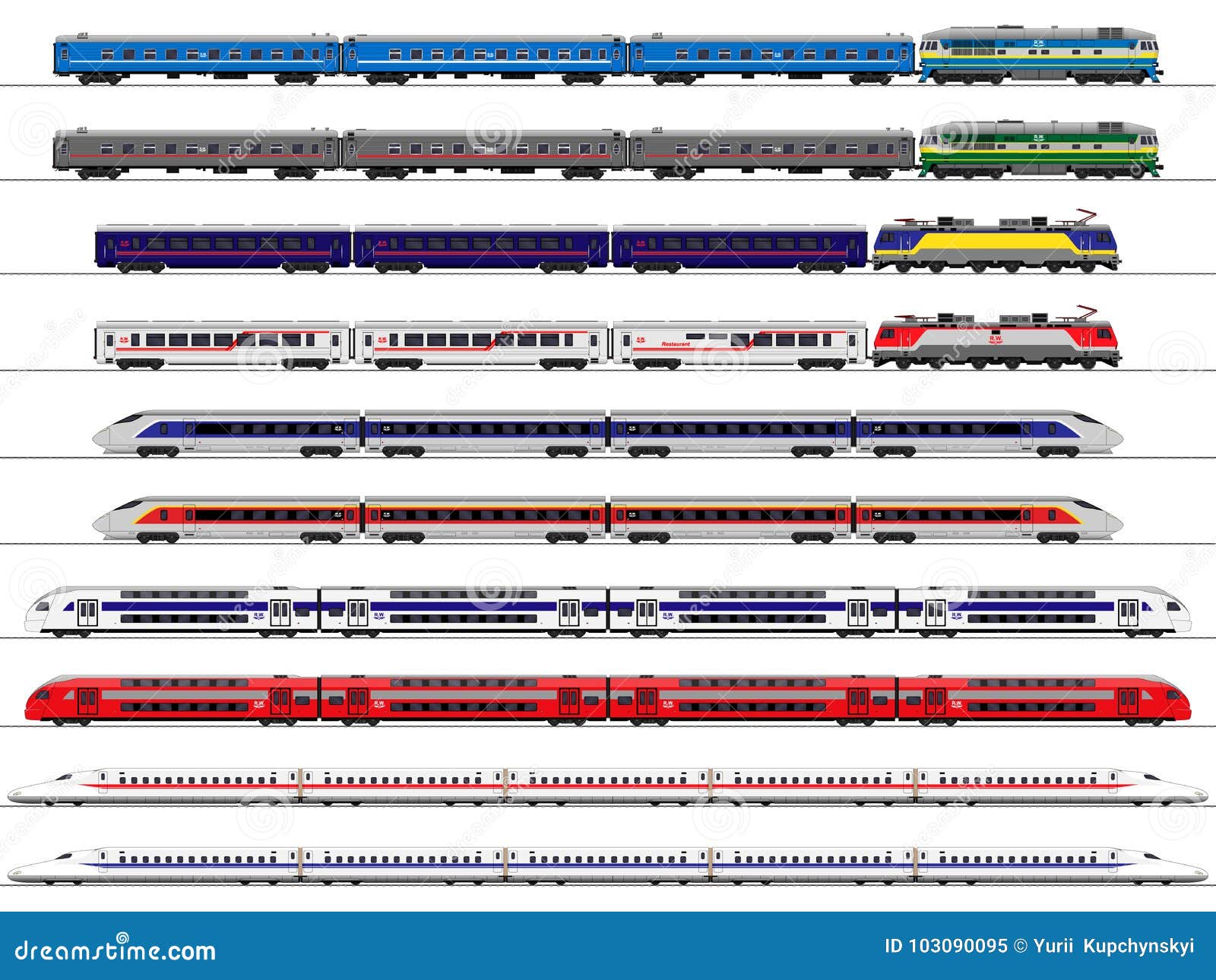 Passenger Train Set. Royalty-Free Stock Photo | CartoonDealer.com ...