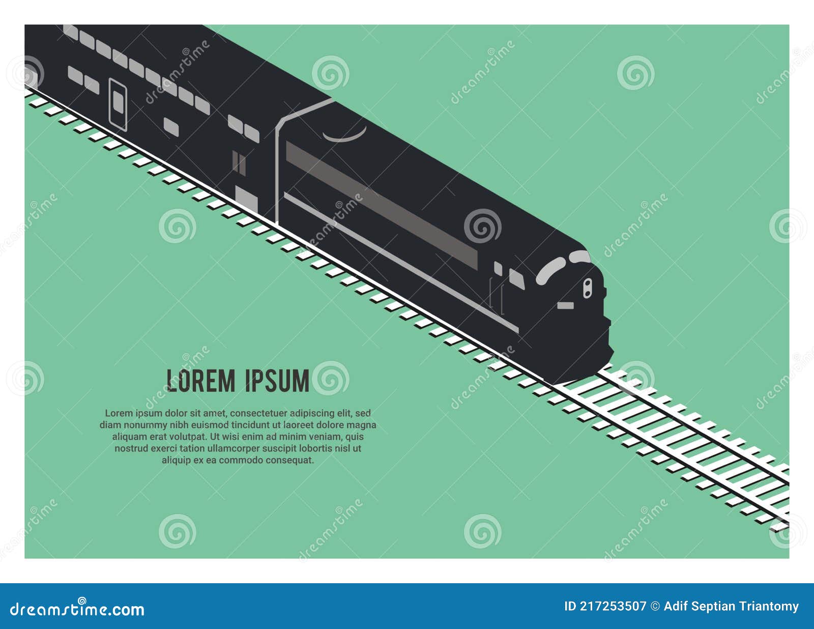 Passenger Train Silhouette, Isometric View. Simple Flat Illustration ...