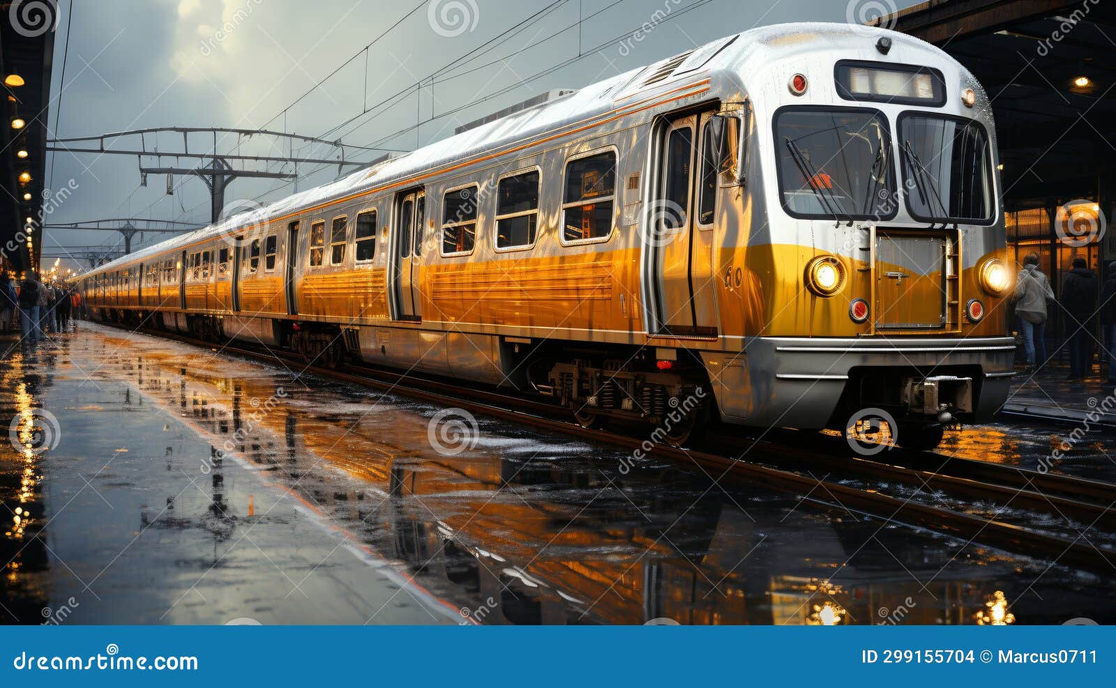 A Passenger Train Stands on the Platform at the Station Waiting for ...