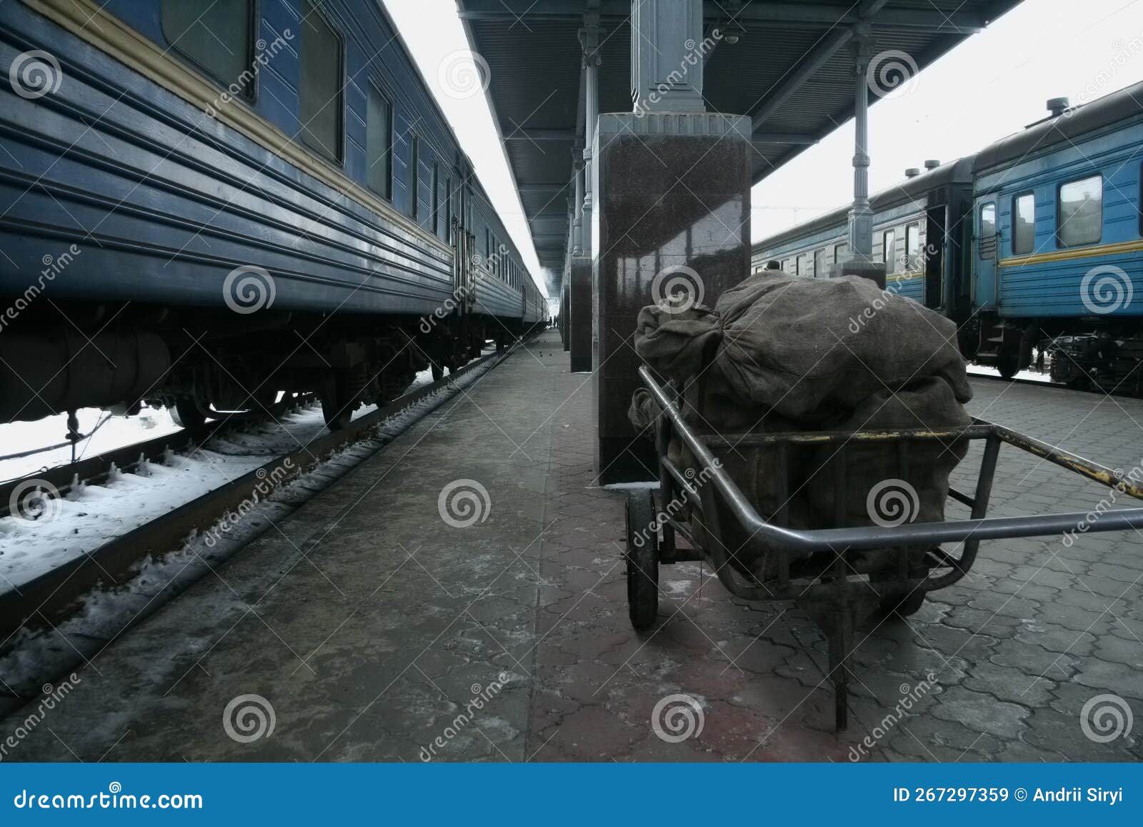Passenger Train at the Station, Infrastructure of Ukraine Editorial ...