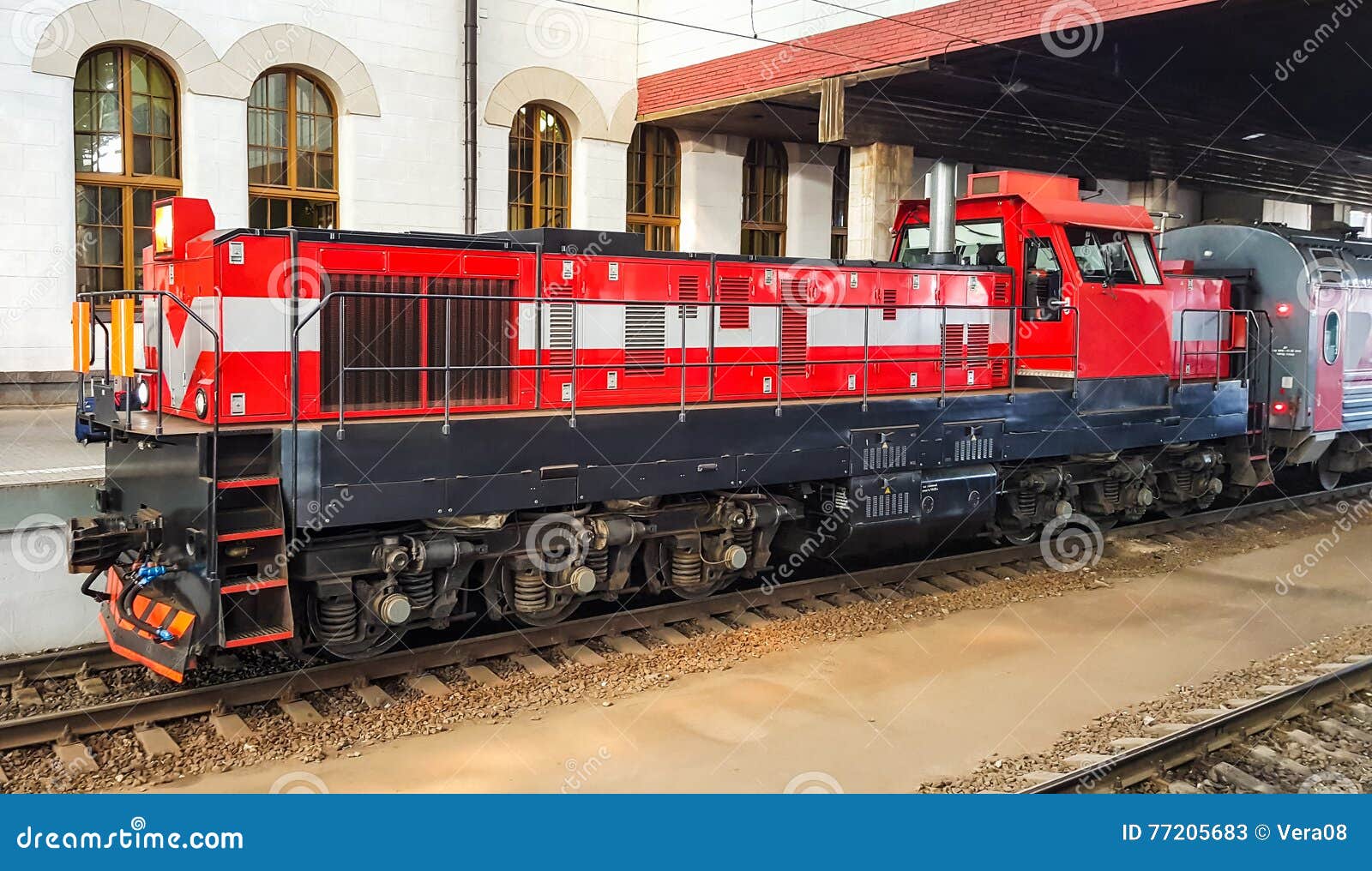 Passenger Train on the Station Platform. Stock Image - Image of ...