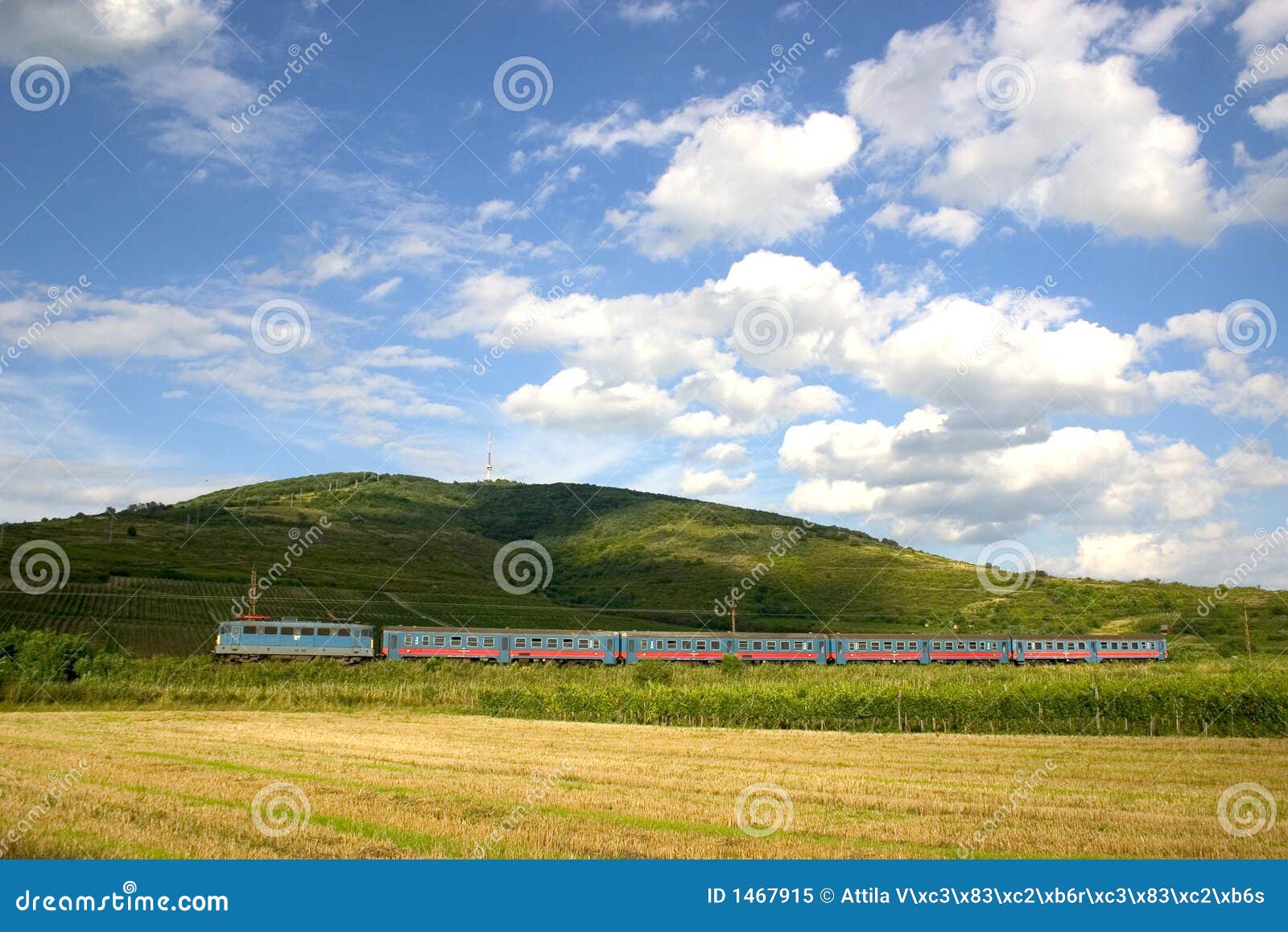 Passenger Train On Old Narrow-gauge Railway. Royalty-Free Stock Photo ...