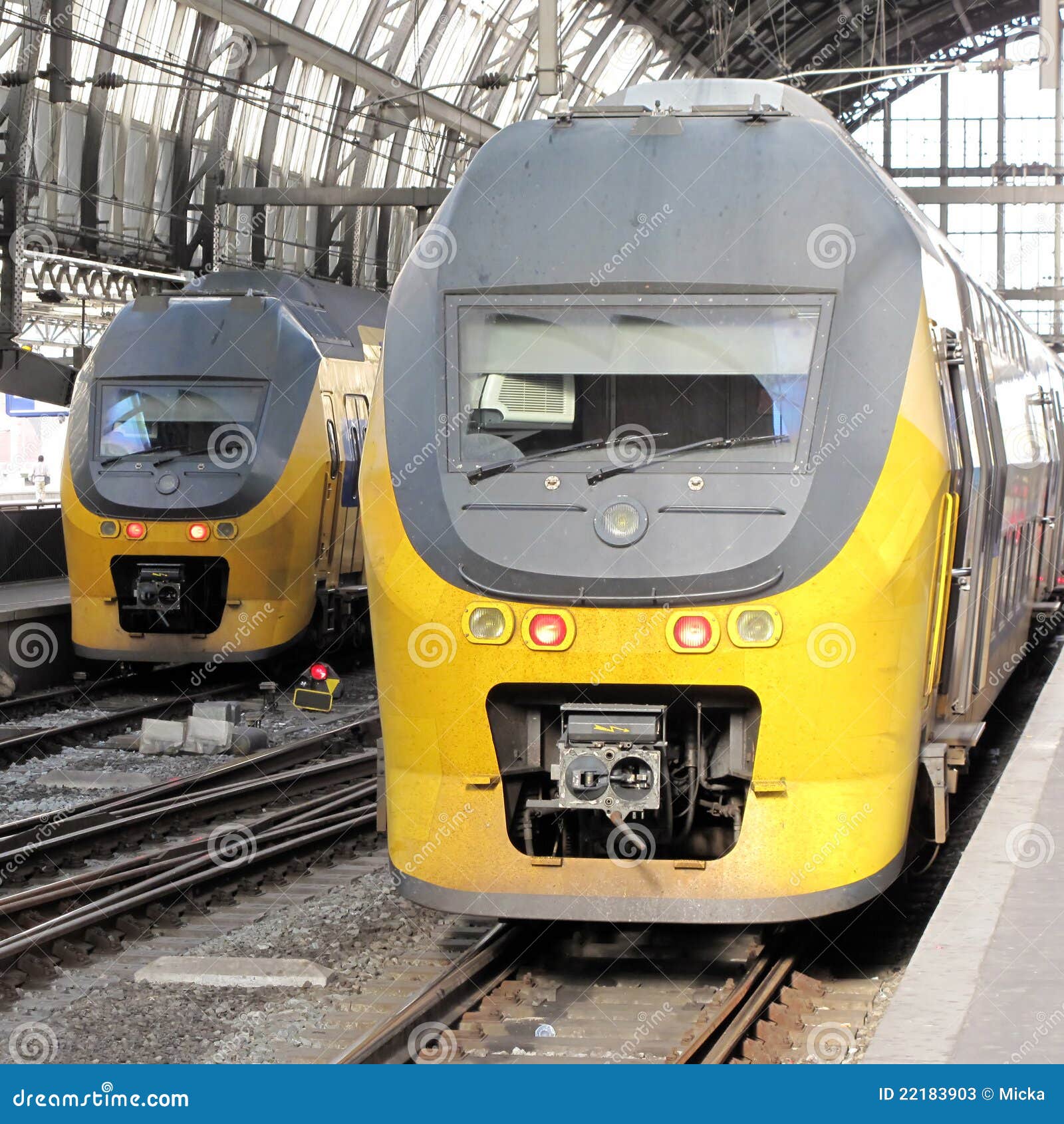 Passenger Trains in Amsterdam Stock Image - Image of movement, dutch ...
