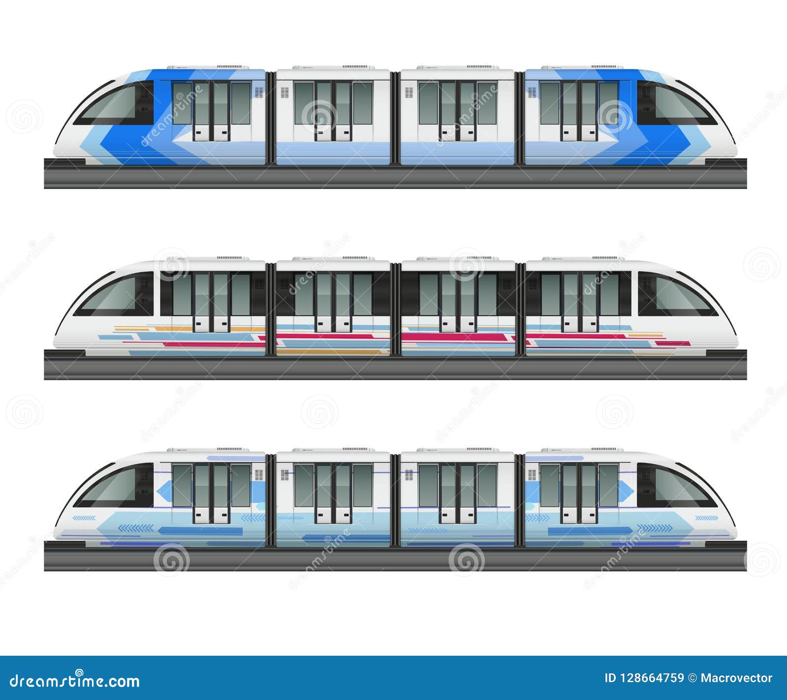 Passenger Trains Realistic Set Stock Vector - Illustration of journey ...