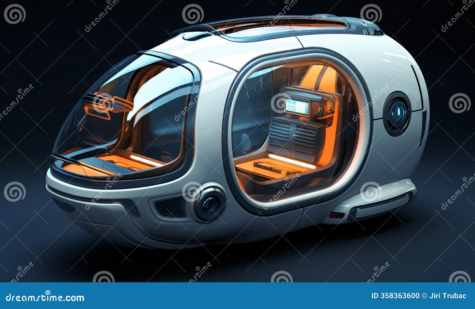 Passenger Transport Capsule. the Ergonomic Vehicle of the Future Stock ...