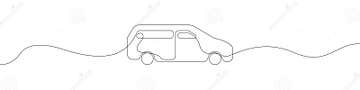 Passenger Van Icon Line Continuous Drawing Vector. One Line Minivan ...