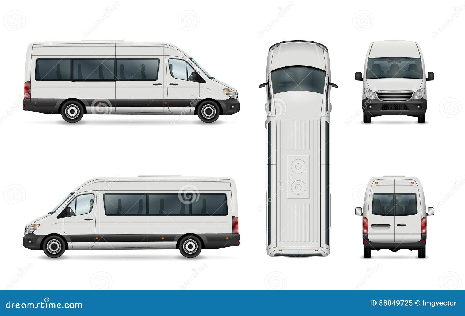Passenger van template stock vector. Illustration of blueprint - 88049725
